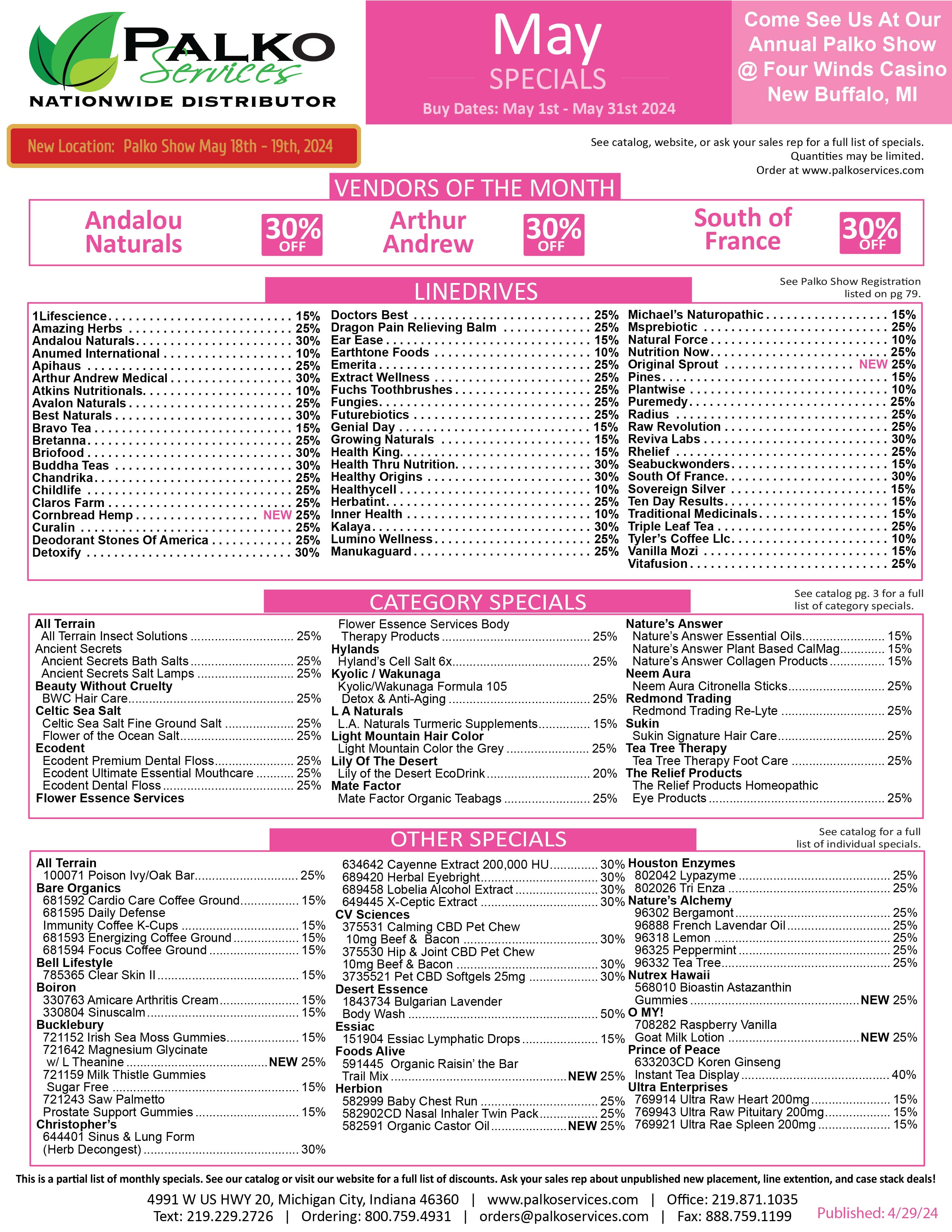 News & Events | Palko Services: Nationwide Natural Products Distributor